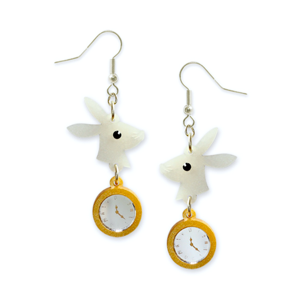 White Rabbit Earrings - Wild Brooches