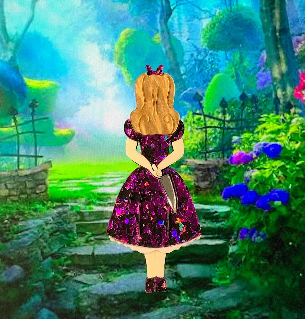 Stabby Alice Purple and Black - Wild Brooches